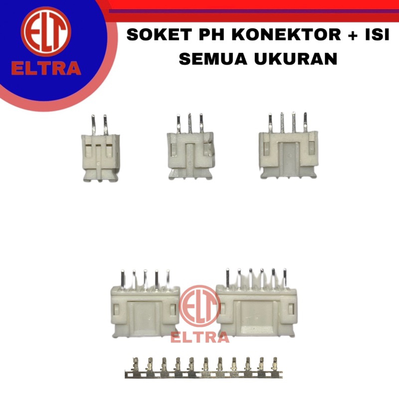 Jual Soket PH 2p 3p 4p 5p 6p pin male female + isi jst kecil skun socket molek molex pitch xh ph ...