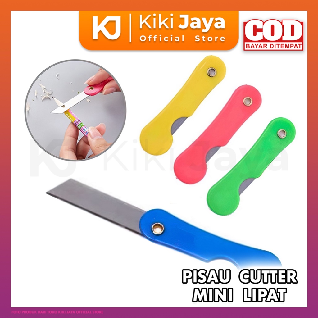 Jual [KIKI] Pisau Cutter Mini Lipat Pembuka Paket Serbaguna - Pisau ...