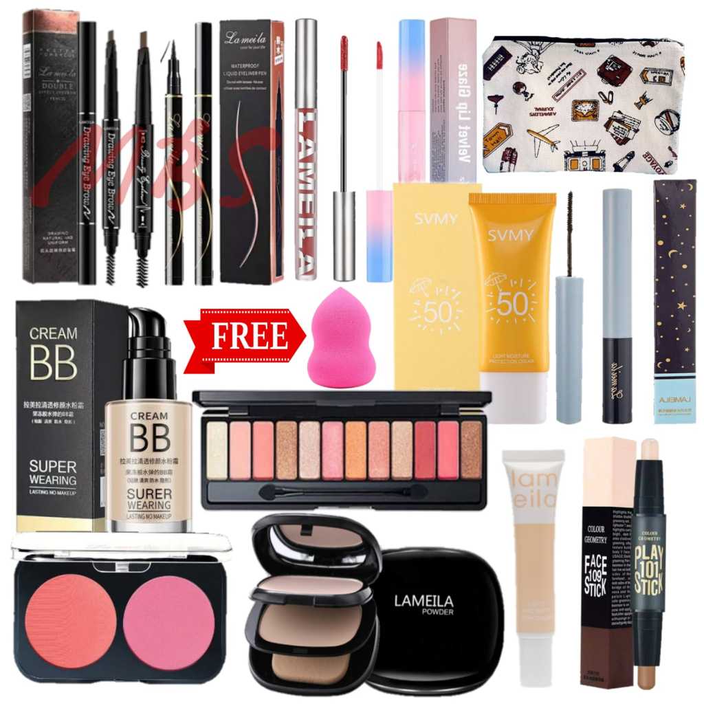 Jual Paket Kosmetik Varian Lengkap 15 In 1 Lameila Alat Makeup 1 Set ...