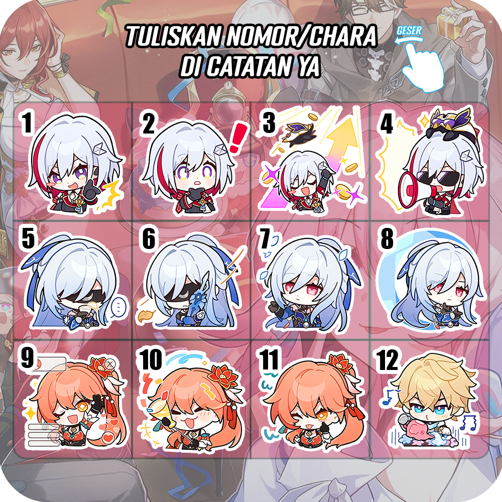 Jual Stiker Glossy Honkai Star Rail HSR 04, Sticker Anime Lucu Murah ...