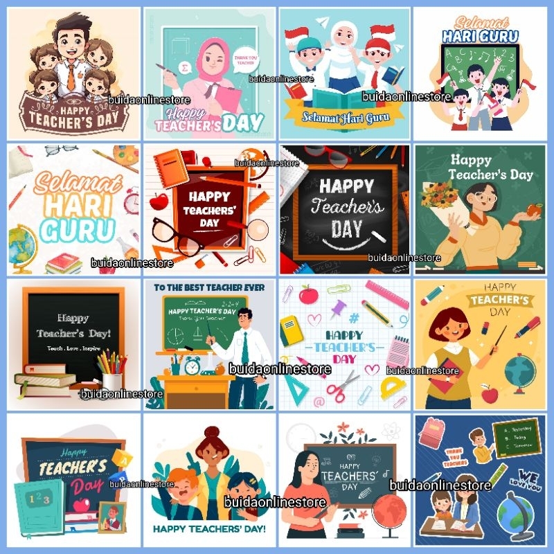 Jual stiker selamat hari guru happy teachers day kartu ucapan label ...