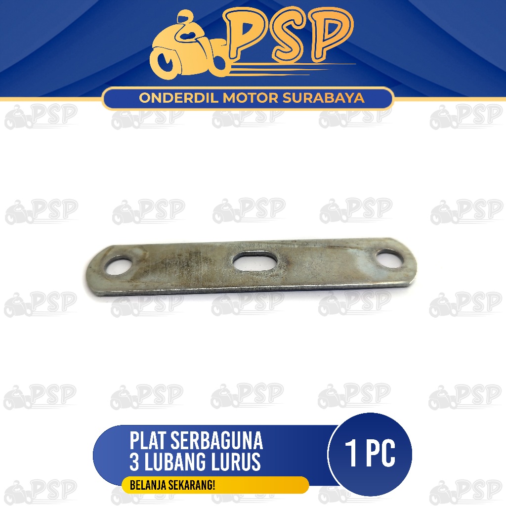Jual Plat Serbaguna 3 Lubang (Lurus) - Panjang 95 mm Tebal 2 mm Bracket ...
