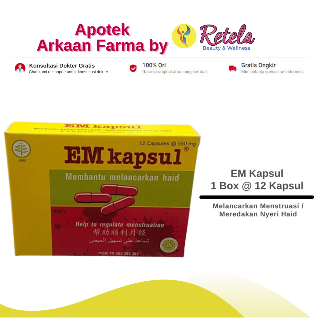 Jual EM Kapsul 1 Box @ 12 Kapsul / Melancarkan Menstruasi / Meredakan ...
