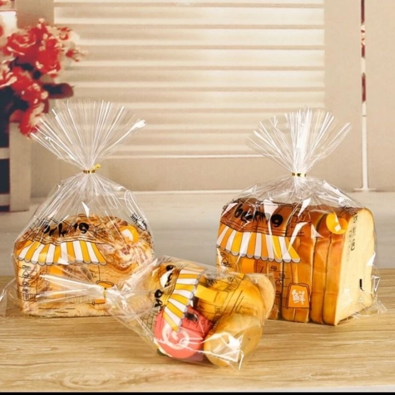 Jual 25PCS Plastik Roti Tawar/ Kemasan Plastik Roti/ Toast Orange ...