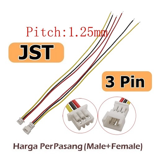 Jual 1 Set Kabel Mini Micro JST 1.25mm Connector + Cable 2 Pin / 3 Pin / 4 Pin / 5 Pin Male ...