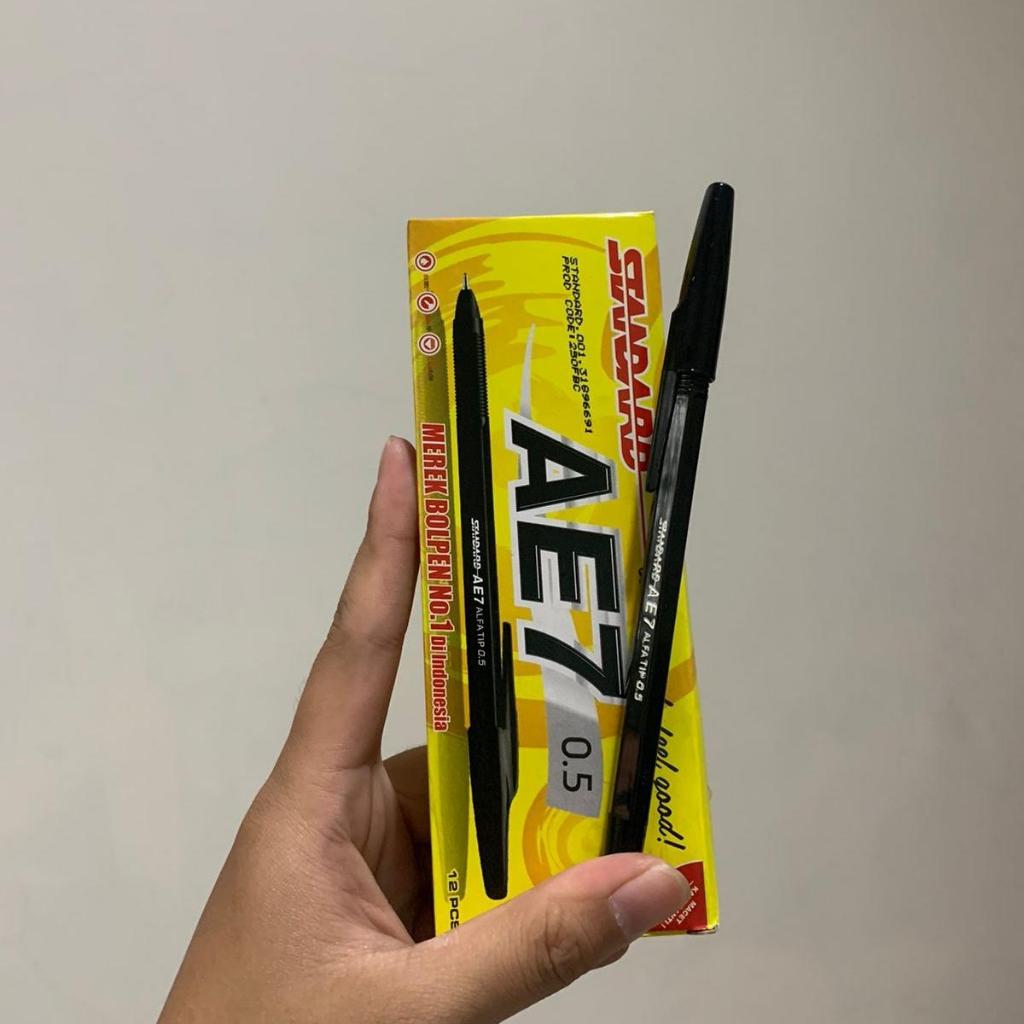 Jual Pulpen STANDARD AE7 Hitam 0.5 1 BOX (12 pcs) | Shopee Indonesia