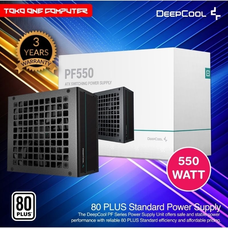 Jual POWER SUPPLY DEEPCOOL PF550 550W KABEL FLAT 80+ NON MODULAR ...