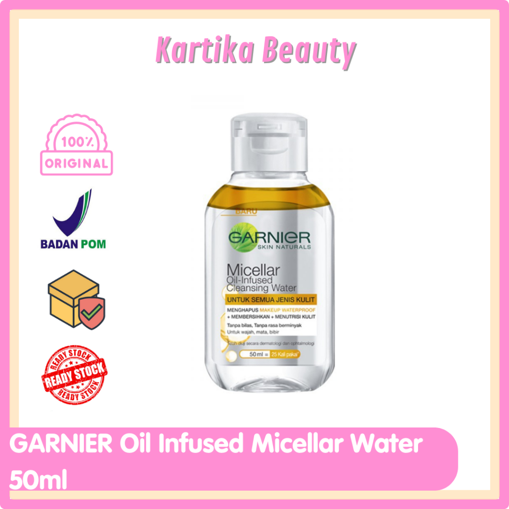 Jual GARNIER MICELLAR OIL INFUSED CLEANSING WATER 50ML TRAVEL SIZE ...