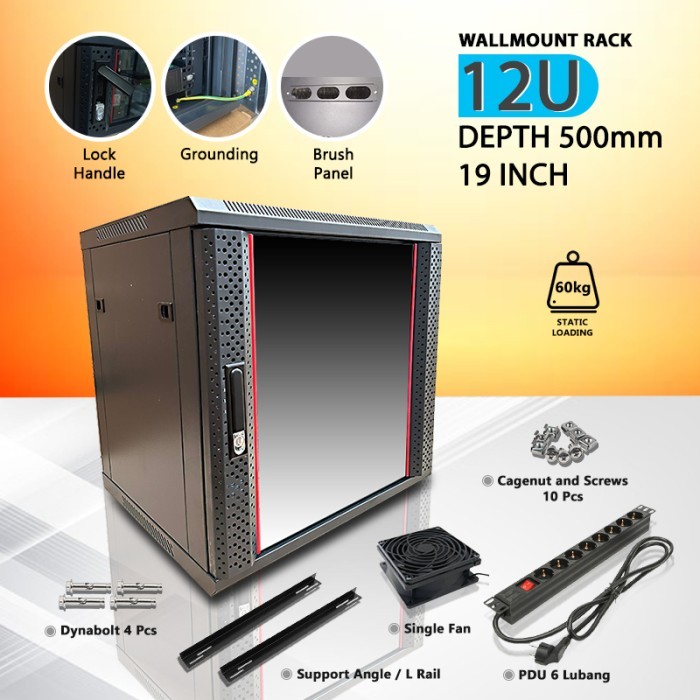 Jual Wallmount rack 12U depth 500mm / rack server ( invoice ) | Shopee ...