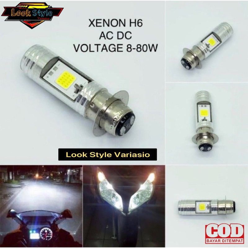Jual Lampu Utama LED H6 2 Sisi Mata AC DC Universal Motor Bebek Matic | Shopee Indonesia