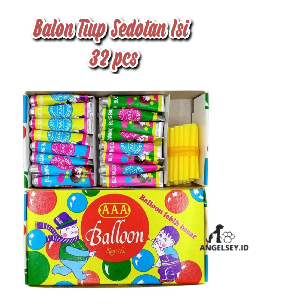 Jual Mainan Balon Tiup AAA SNI Sedotan AAA Original 32 Pcs SNI | Shopee ...
