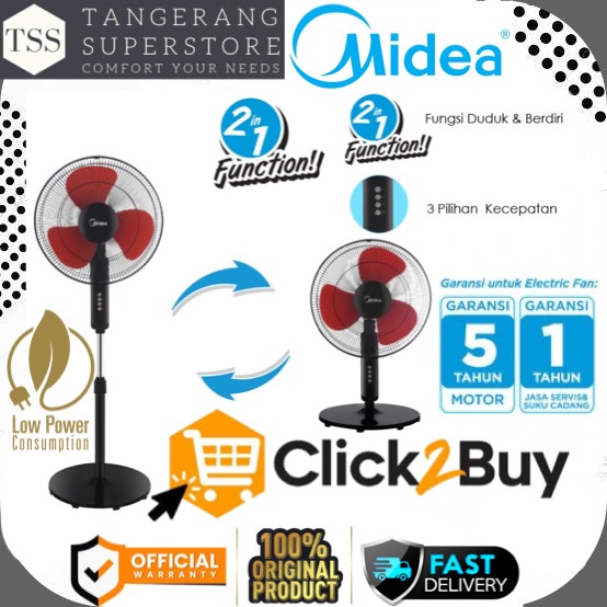 Jual KIPAS ANGIN MIDEA FS40-19K FS40 19K STAND FAN 2IN1 SUPER LOW WATT ...