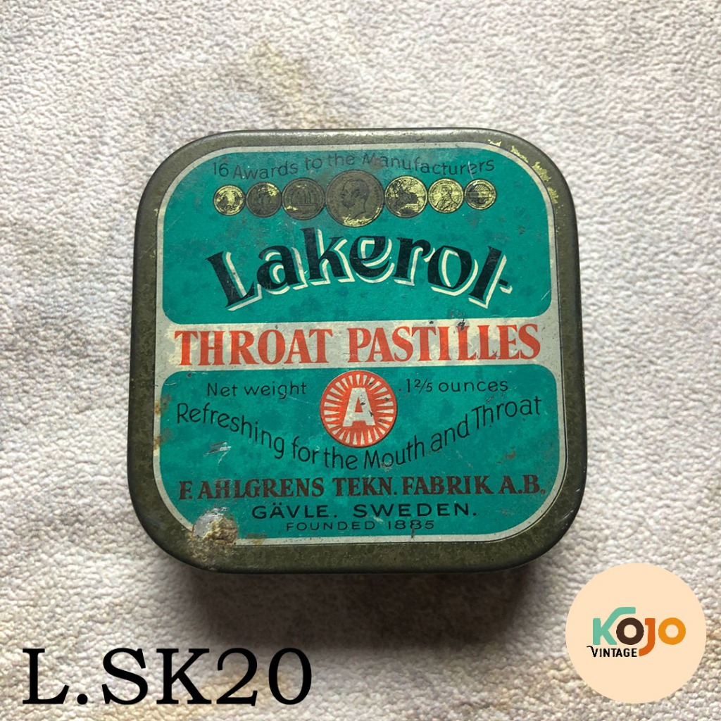 Jual Kotak Kaleng (Tin Box) Vintage Jadul Lakerol Pastiles Made In ...