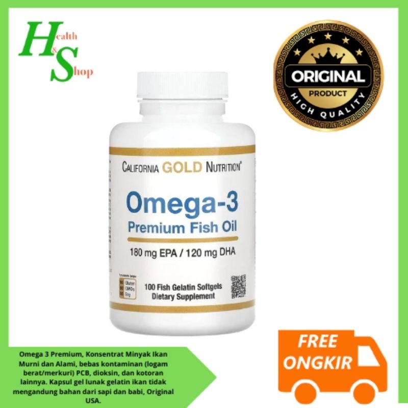 Jual California Gold Nutrition, Minyak Ikan Omega 3 Premium, 180 EPA ...