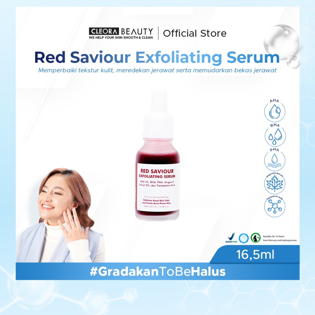 Jual Cleora Red Saviour Exfoliating Serum Eksfoliasi Wajah Wanita Pria ...