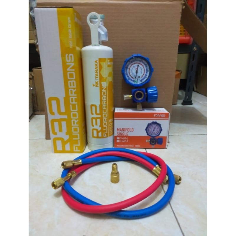 Jual PAKET AC R32 LENGKAP MANIFOLD SELANG ADAPTOR | Shopee Indonesia