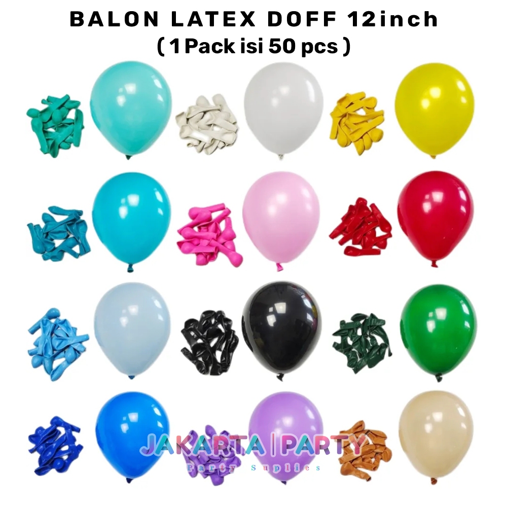Jual ISI 50 Pcs Balon Latex Doff 1 PACK / Balon Per Pack / Balon Karet ...