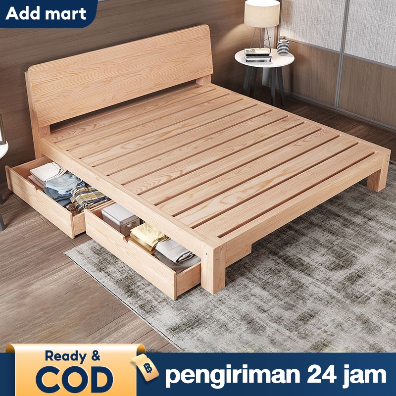 Jual Tempat Tidur Dipan 180CM Sandaran Tempat Tidur Kayu Solid Kamar ...