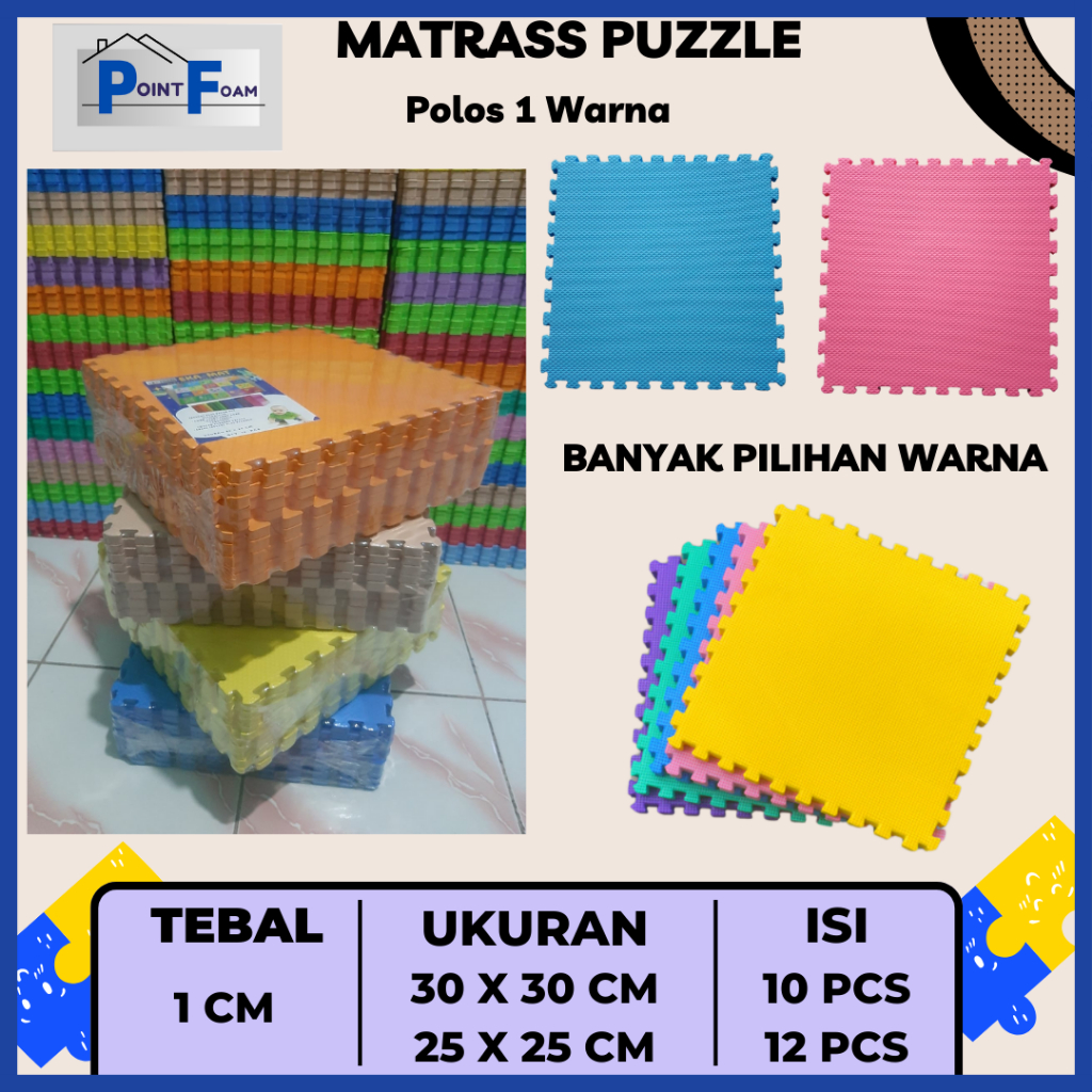 Jual Matrass Puzzle 30 x 30 tebal 1cm isi 10 pcs Karpet Alas Bermain ...