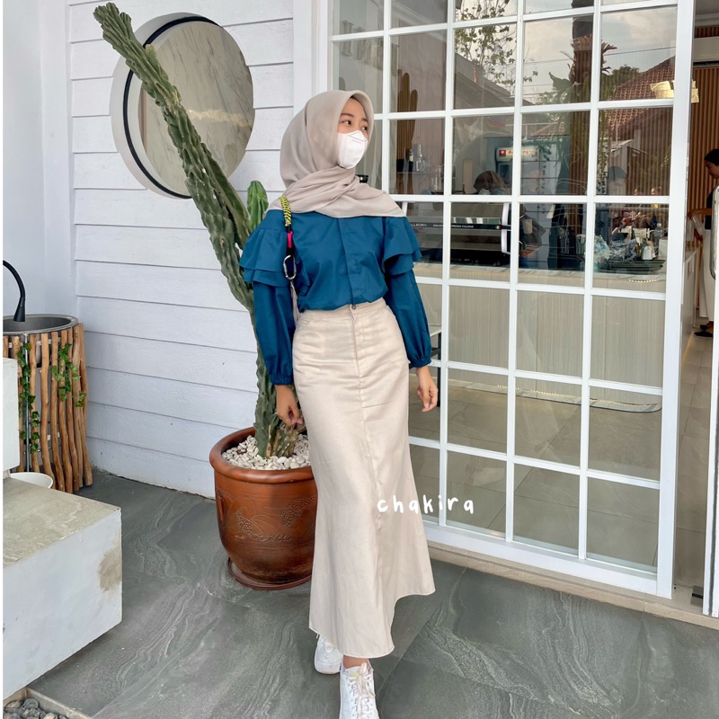 Jual Caily skirt/rok A line/rok korean style/skirt soft denim/ -BAHAN ...