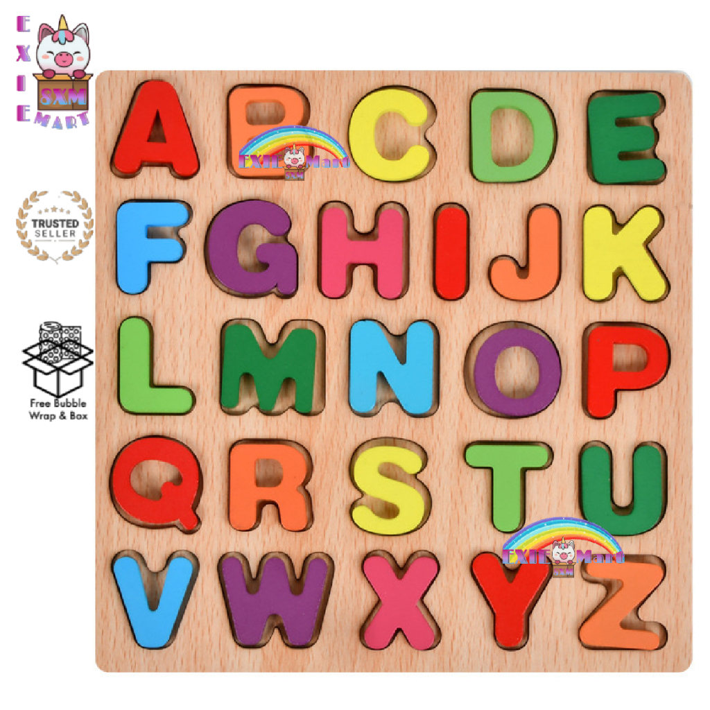 Jual MAINAN ANAK [502-2] PUZZLE KAYU ALFABETH HURUF ABC & ANGKA 3D ...
