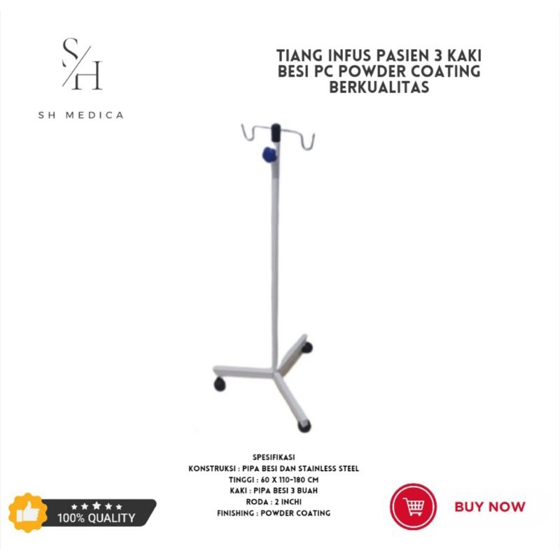 Jual Tiang infus Pasien 3 Kaki Besi PC Powder Coating Berkualitas ...