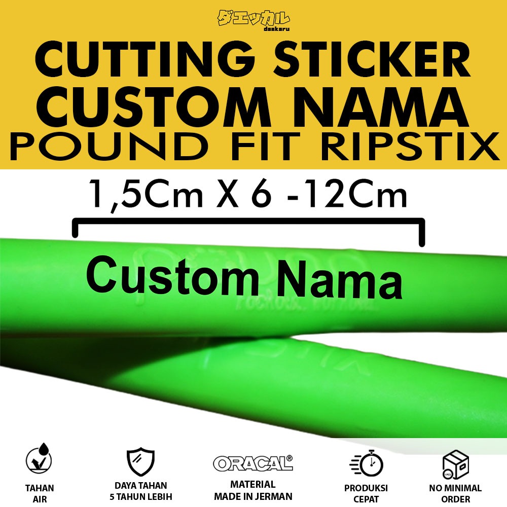 Jual Custom Nama Cutting sticker ripstix pound poundfit stick | Shopee ...