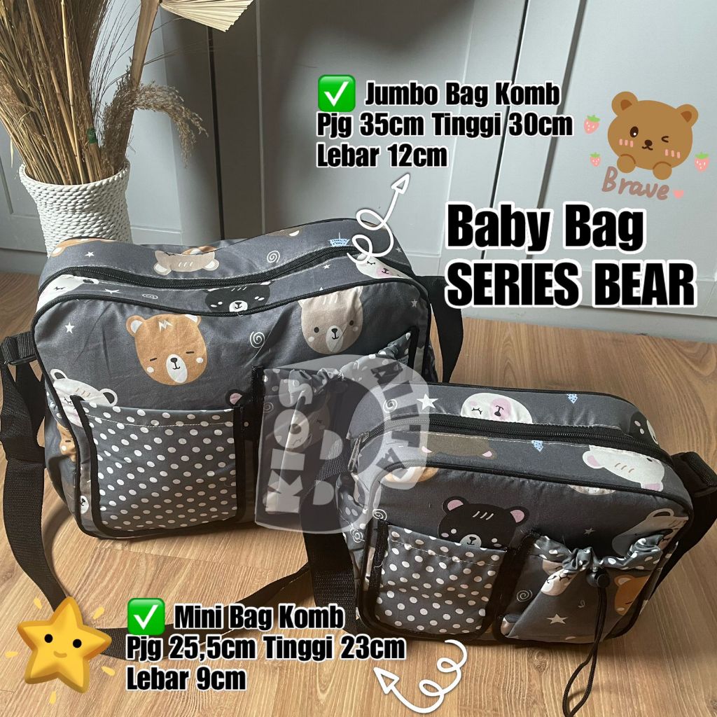 Jual TAS BABY BAG SERIES BEAR BAHAN PREMIUM UKURAN MINI DAN JUMBO ...