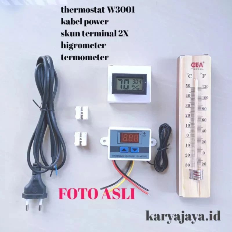 Jual paket thermostat kabel power termometer gea hygrometer skun ...