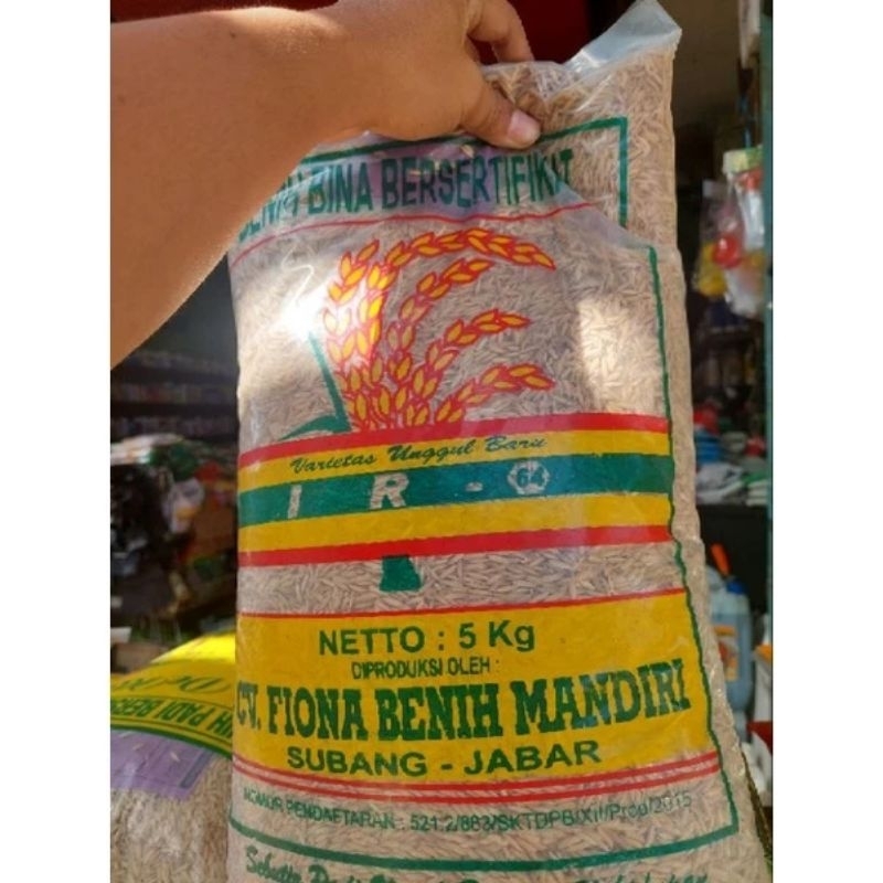 Jual Benih padi IR 64 IR64 bersertifikat label ungu kemasan 5kg ...
