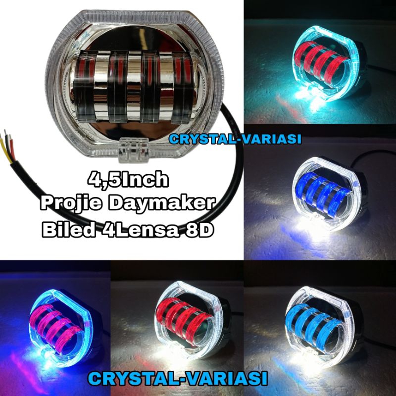 Jual Lampu Utama Projie Daymaker Biled 4Lensa 8D Cahaya Super Terang ...
