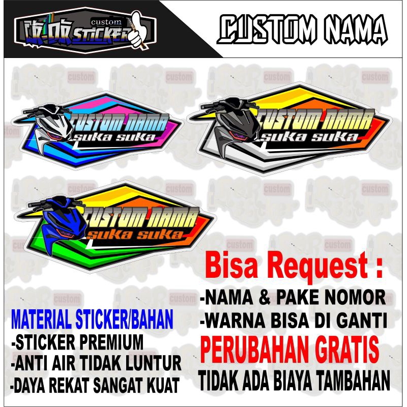 Jual sticker custom nama gambar motor vario minimal order 3pcs | Shopee ...