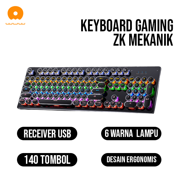 Jual WUW CJKB-ZK Keyboard Gaming Mekanik RGB Colorfull Light | Shopee ...