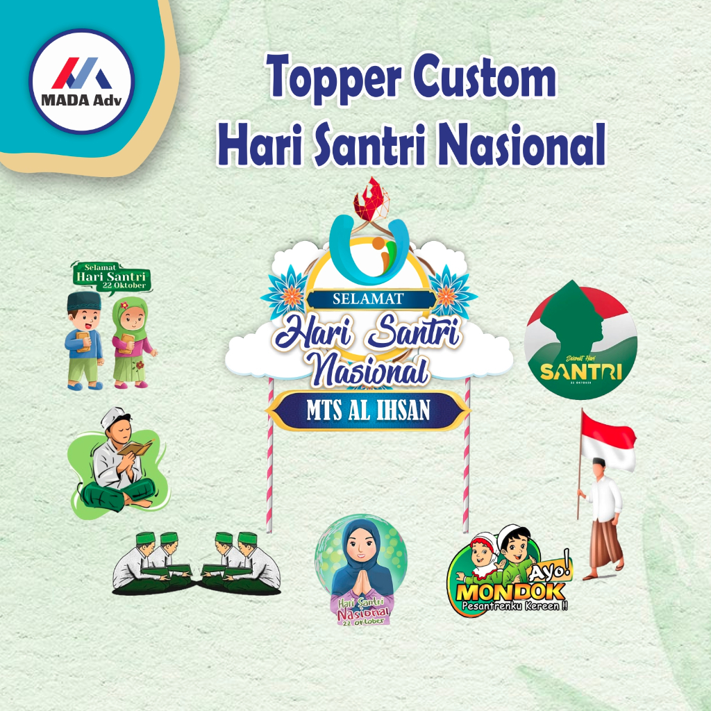 Jual Topper Kue Custom Hari Santri Nasional/ Topper Custom Hari Santri ...