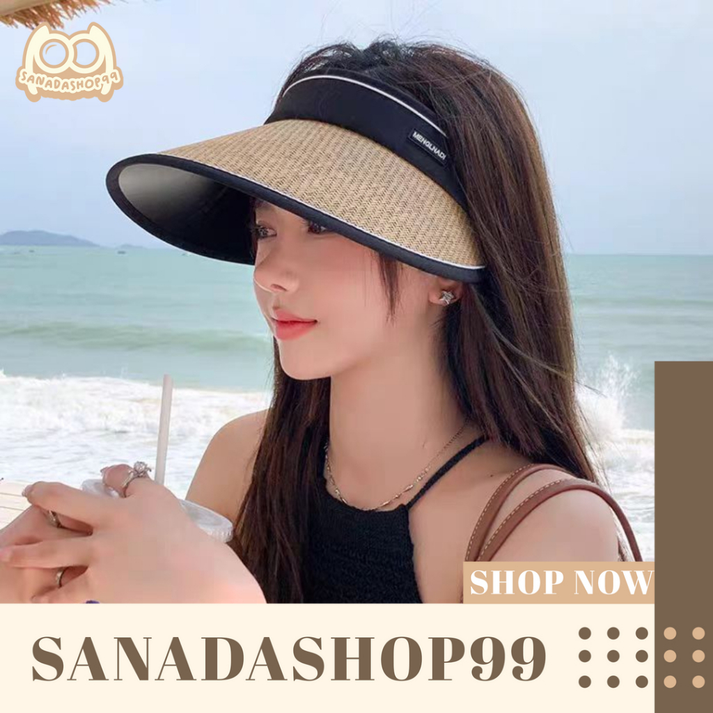 Jual (TP24) Topi Pantai Wanita Model Rajut Jerami Rotan Topi Musim Panas Sport | Shopee Indonesia