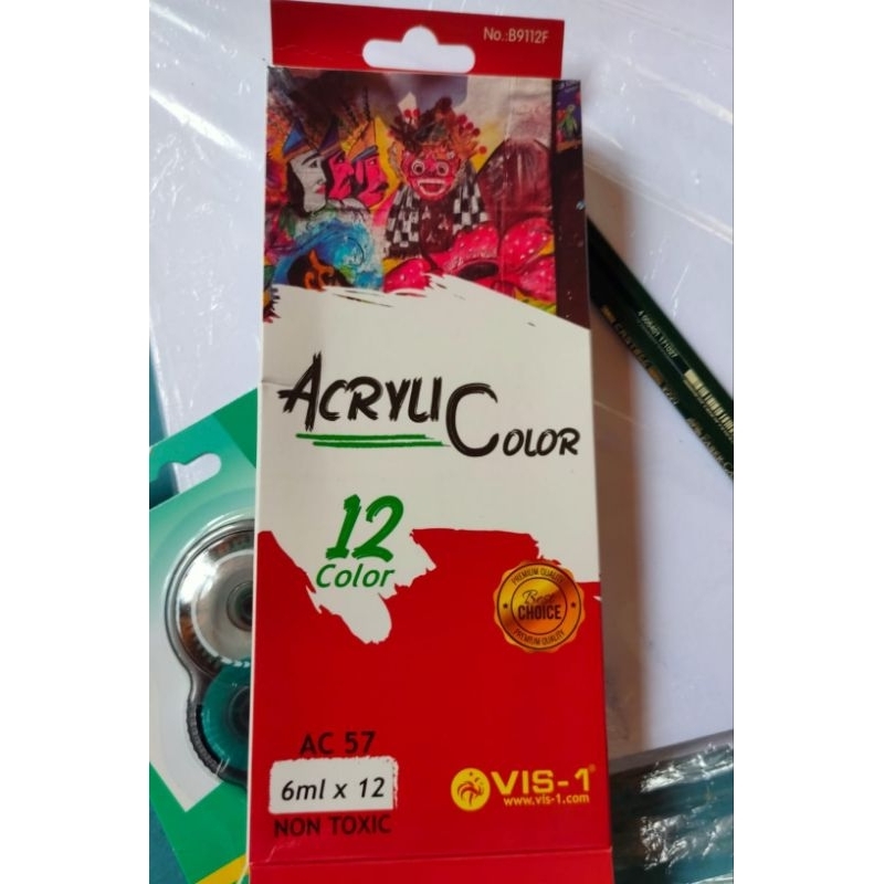 Jual 1 SET Cat Air Acrylic 12 Warna MERK RANDOM | Shopee Indonesia