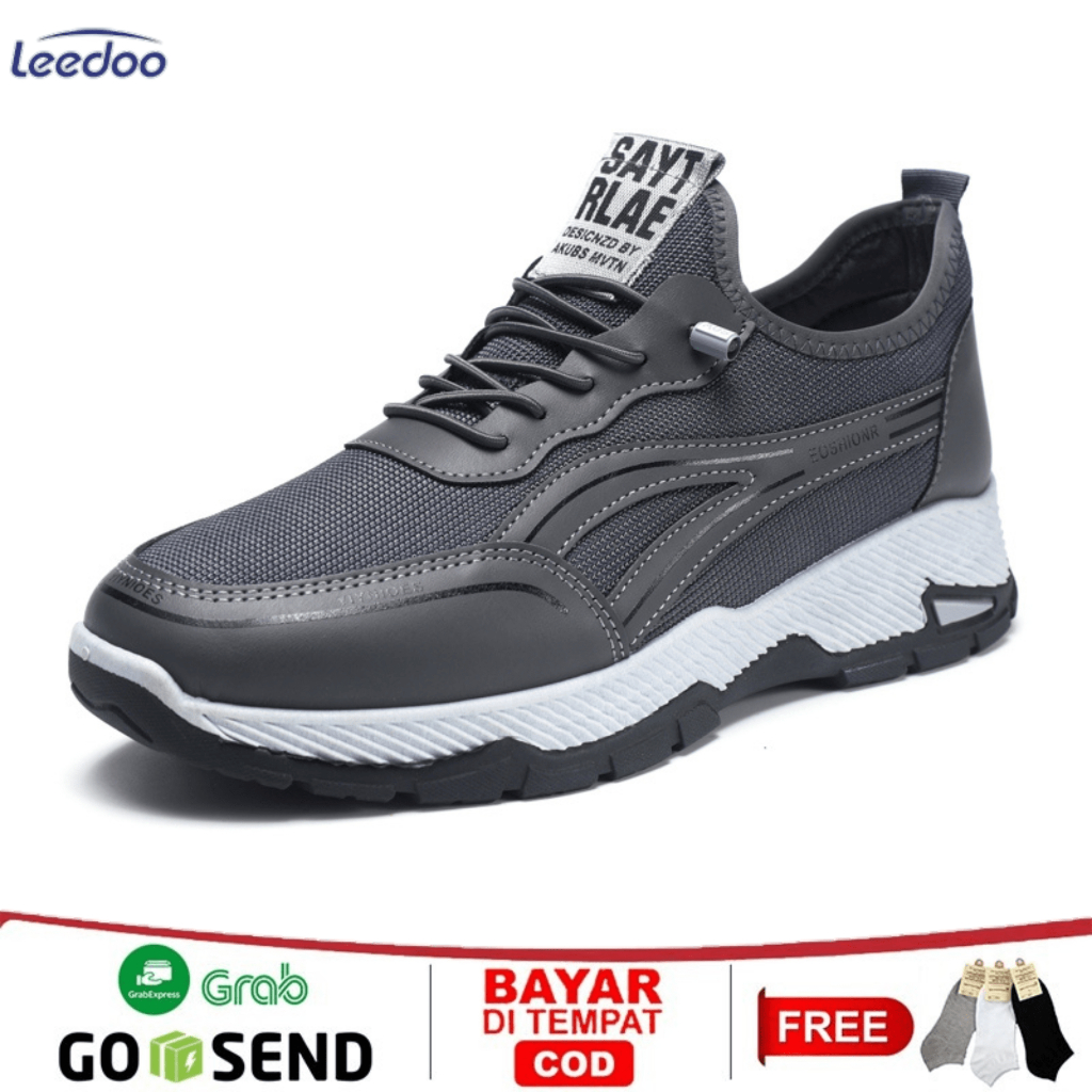 Jual Leedoo Sepatu Sneakers Pria Hitam Fashion Kekinian Casual Olahraga Sepatu Kerja Shoes Lari ...