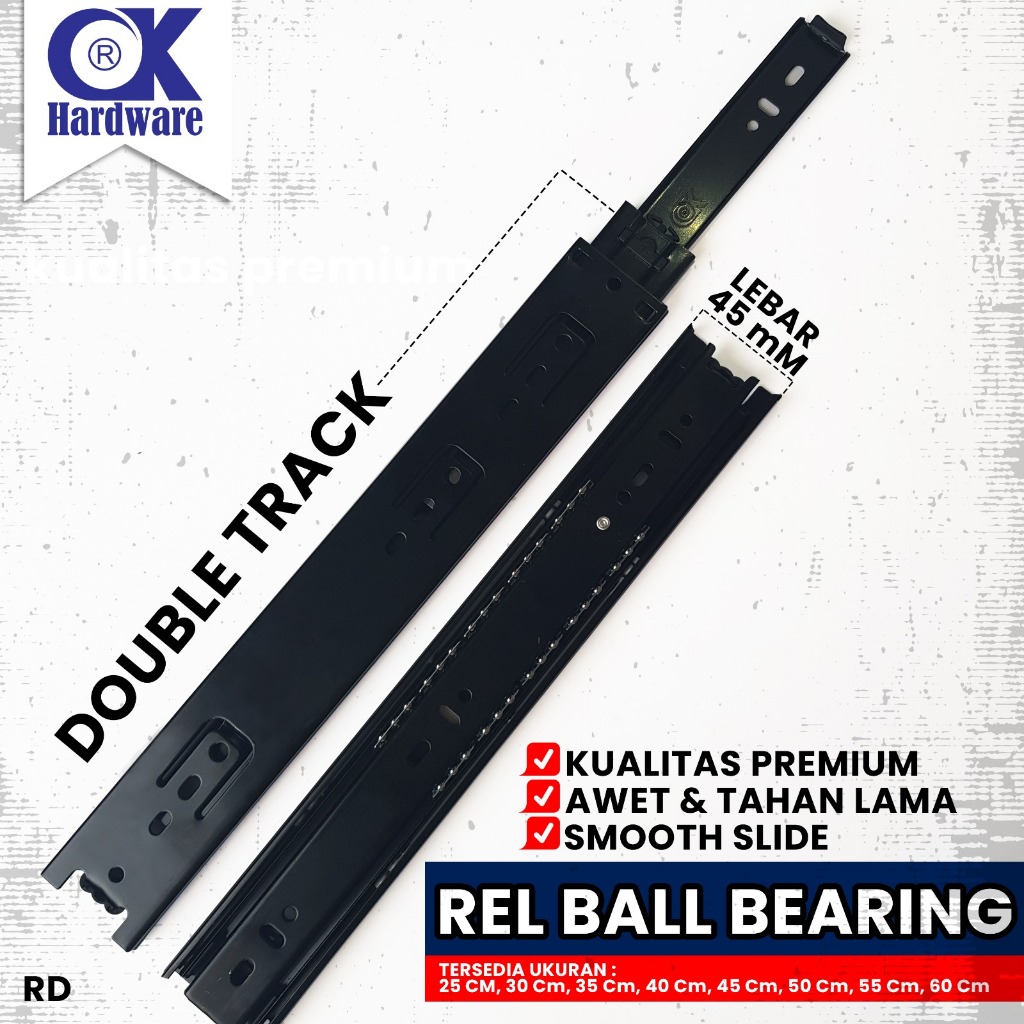 Jual REL Laci 25 cm s/d 60 cm Ball Bearing Double Track Rail Rell RD ...