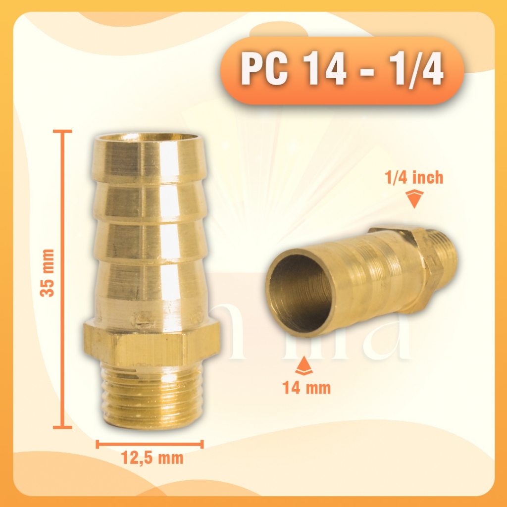 Jual Hose nepel / nepel selang Kuningan Drat Male PC | Shopee Indonesia