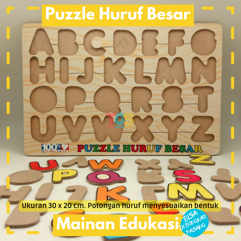 Jual Puzzle huruf abjad abc mainan anak edukasi edukatif montessori ...