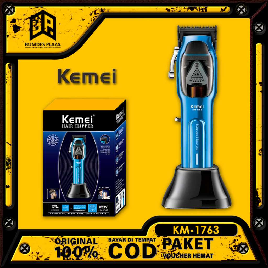 Jual Clipper Rambut Kemei KM 1763 Alat Cukur Pangkas Rambut Elektrik ...