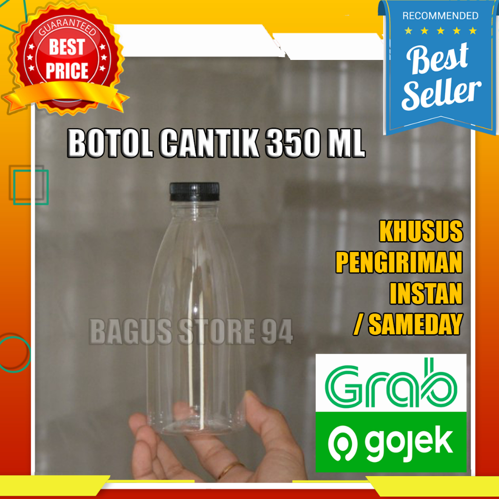 Jual (isi 52 pcs) Botol Cantik 350 ml PLASTIK khusus pengiriman gojek ...