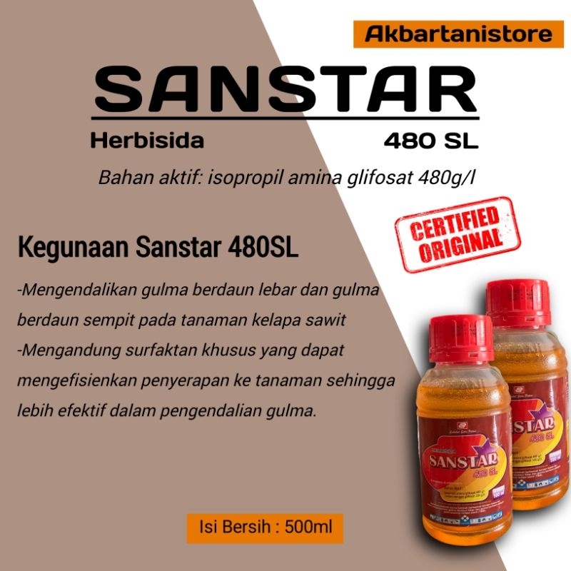 Jual Herbisida Sanstar 480 SL -500ml Pembasmi rumput liar Sawah, Kebun dan Pekarangan | Shopee ...