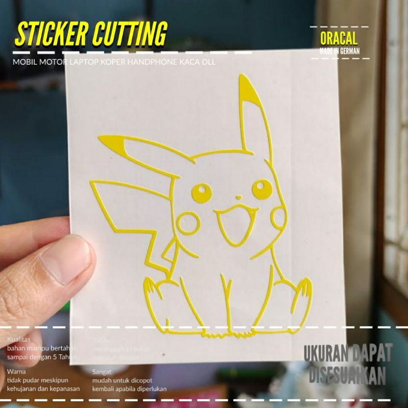 Jual 0684 STIKER PIKACHU | STIKER CUTTING | CUSTOM LOGO DLL | Shopee ...