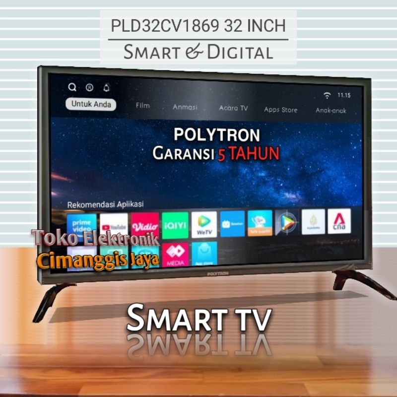 Jual smart tv led Polytron 32 inch digital PLD32CV1869 | Shopee Indonesia