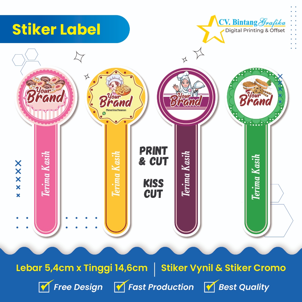 Jual Sticker Label Kemasan makanan&minuman/Sticker Segel/Handmade ...