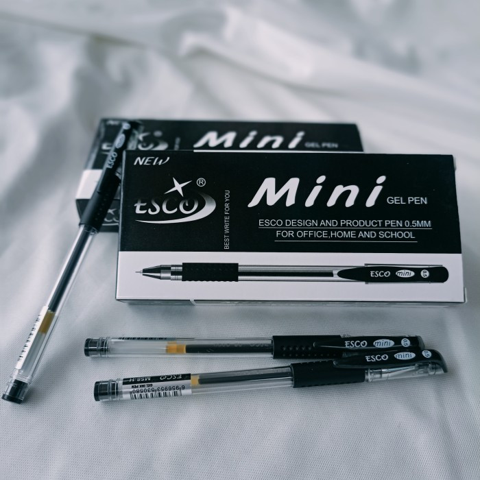 Jual PULPEN GEL HITAM I PULPEN MINI 1 PAK 12 BUAH | Shopee Indonesia
