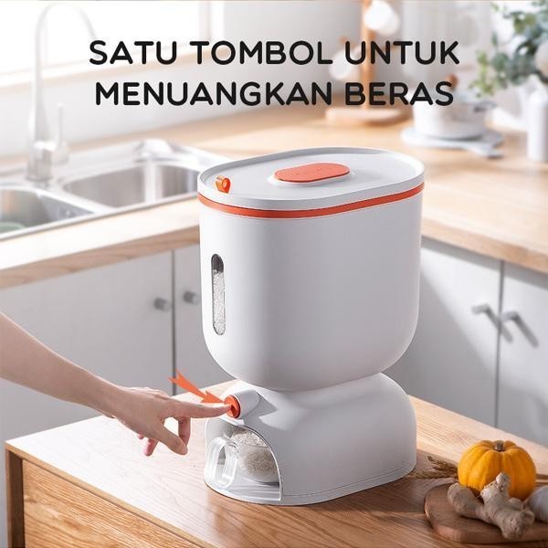 Jual BONBOX Dispenser Beras Rice Box Kapasitas 10KG Tempat Box Beras ...