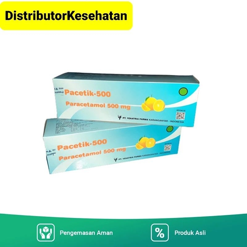 Jual Pacetik Tablet Paracetamol 500mg 1 box Kaplet Obat Sakit Kepala ...