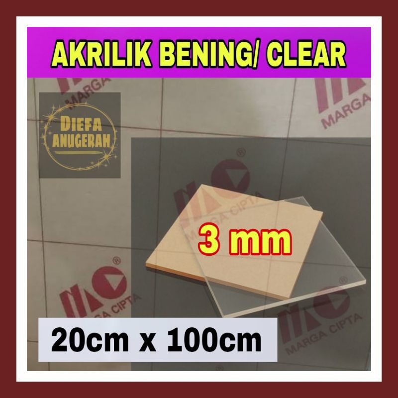 Jual Akrilik lembaran bening 3mm 20x100/Acrylic clear 3mm/acrylic custom | Shopee Indonesia